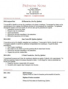 CV d’une Cosméticienne, exemple et modèle – Exemple de CV .info